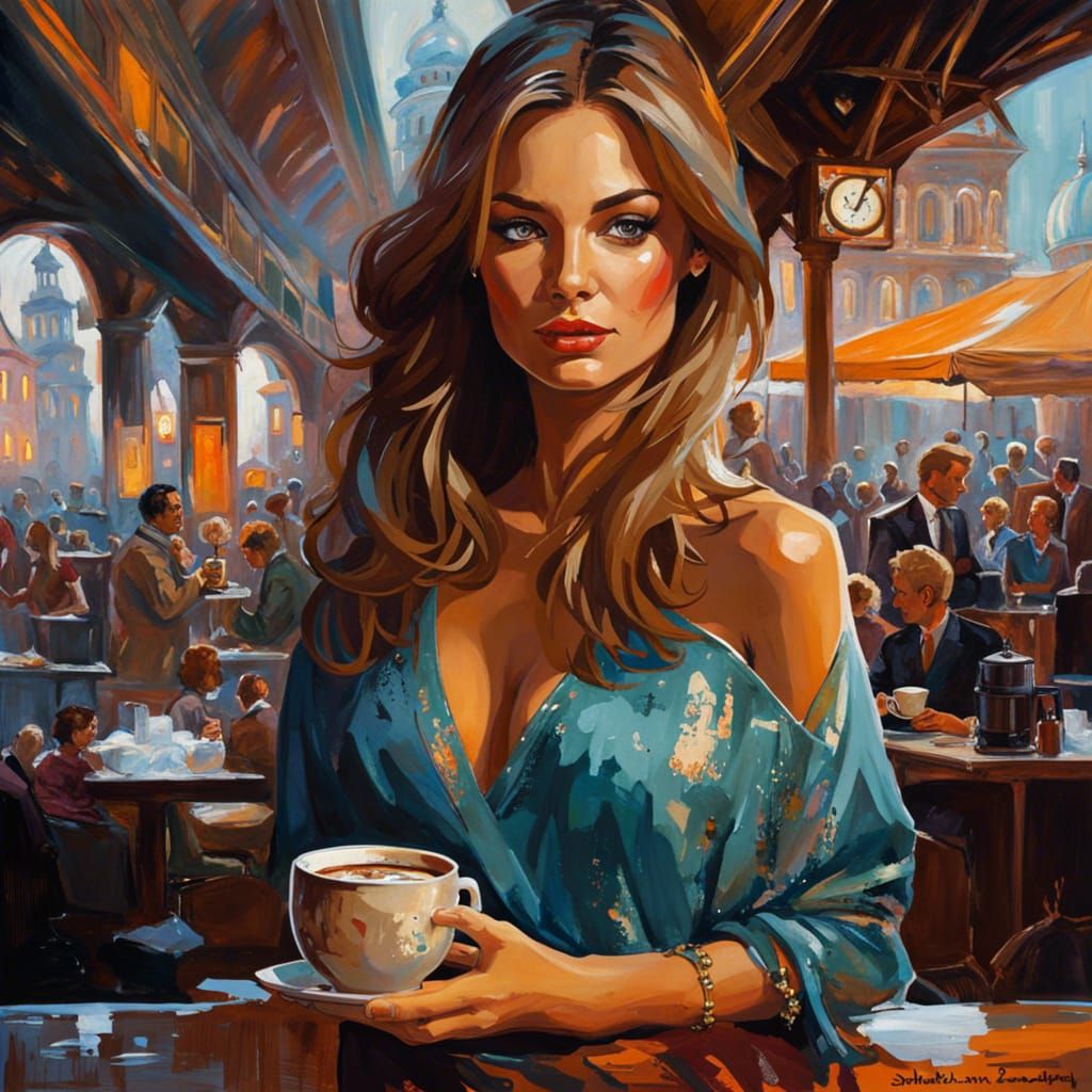 Cafe girl - AI Generated Artwork - NightCafe Creator