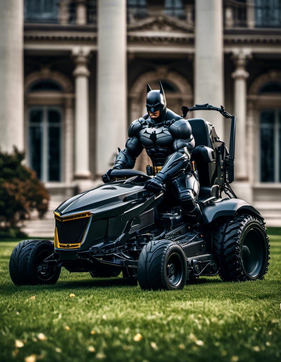 Batman Mowing the lawn at Wayne Manor - AI Generated Artwork ...