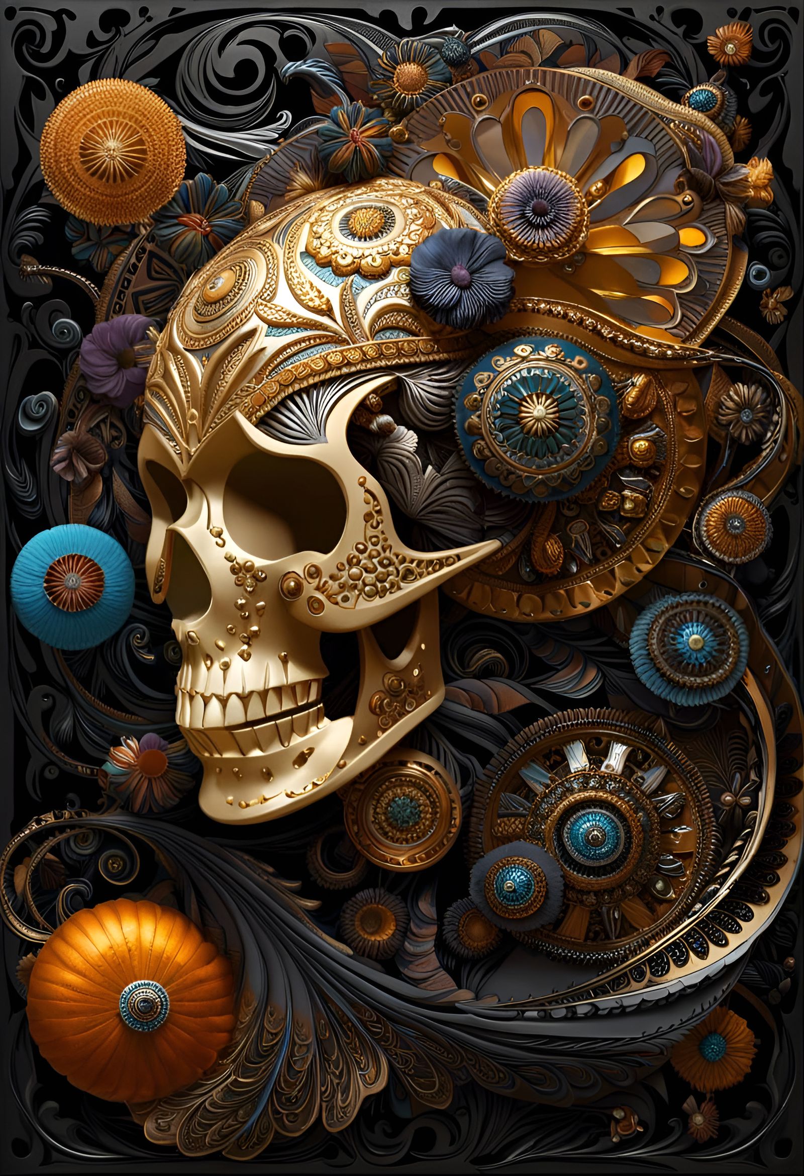 🎍🥏🪅Surrealism Skull🪅🥏🎍 - AI Generated Artwork - NightCafe Creator