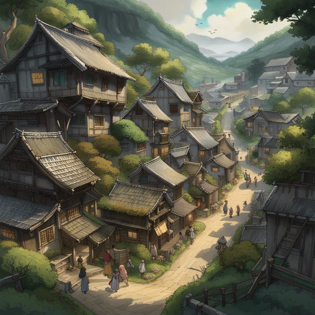 Village - AI Generated Artwork - NightCafe Creator