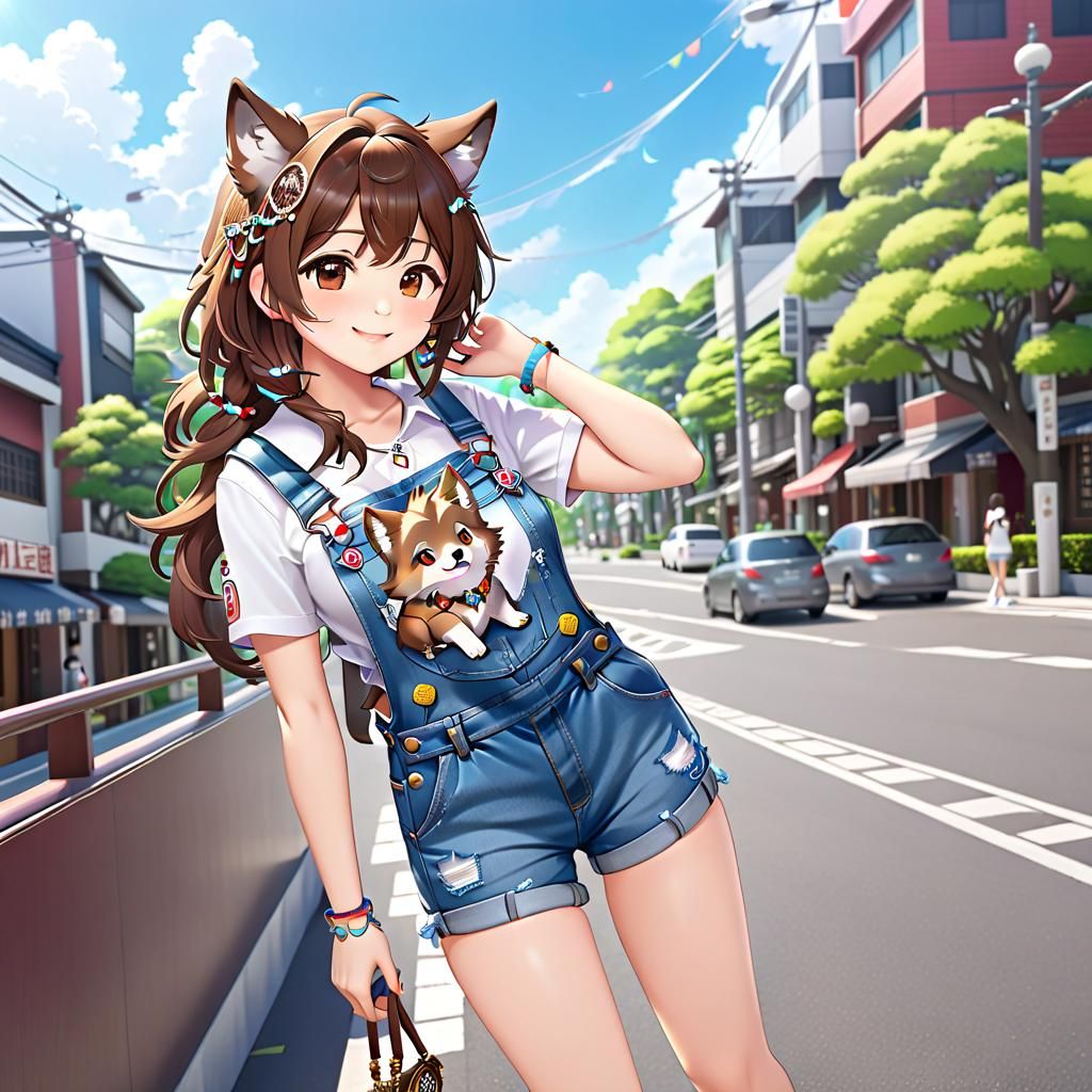 Cute shortalls Pim - AI Generated Artwork - NightCafe Creator