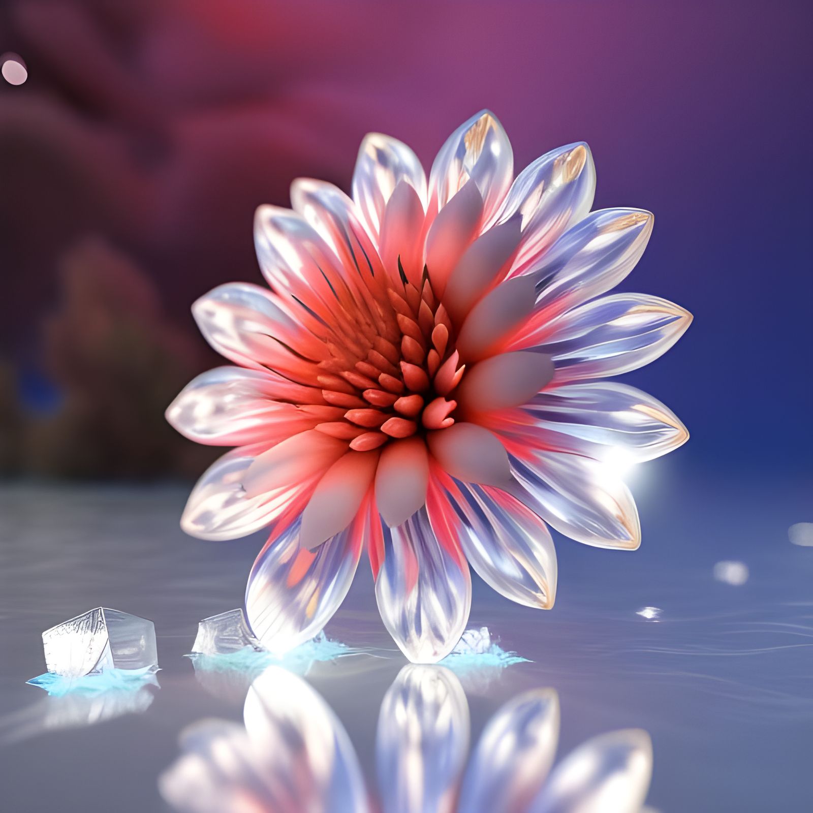 Ice Flower 🌸🧊 - AI Generated Artwork - NightCafe Creator