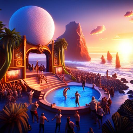 The Beach Party - AI Generated Artwork - NightCafe Creator
