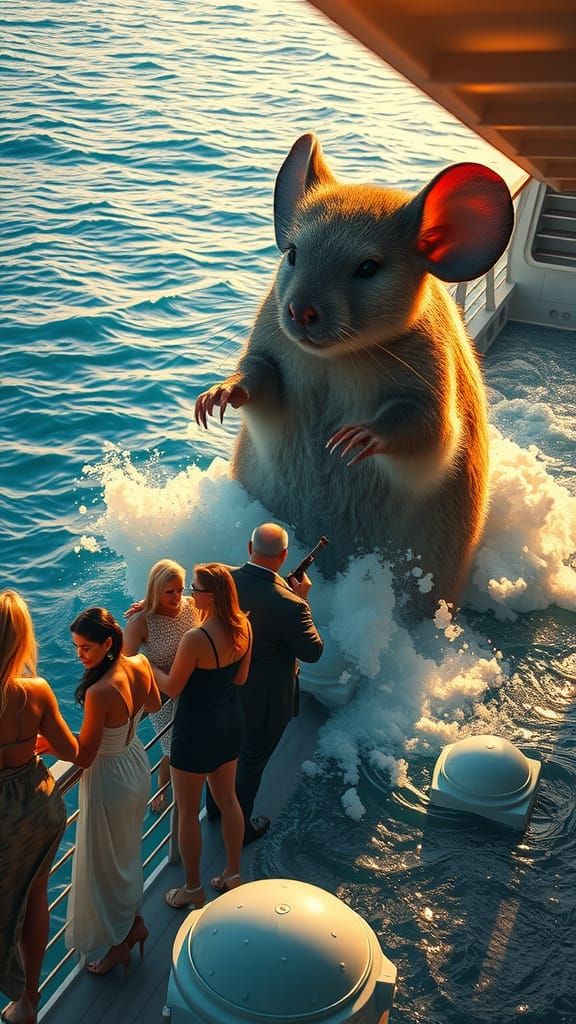 PAWS - Luxurious Vacationers Marvel at a Colossal Mouse Brea...