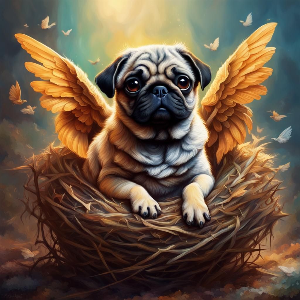 Angel Pug - AI Generated Artwork - NightCafe Creator