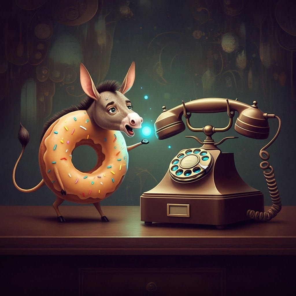 Donkey doughnut phone - AI Generated Artwork - NightCafe Creator