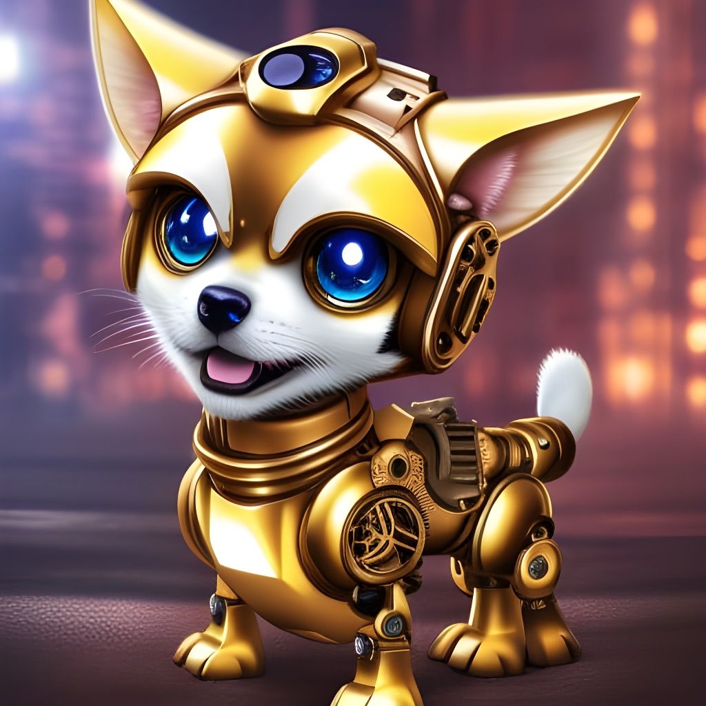 robo-puppy wants to play - AI Generated Artwork - NightCafe Creator