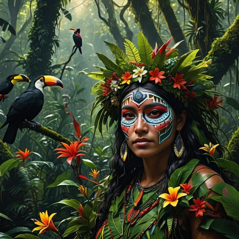 Rainforest Face - AI Generated Artwork - NightCafe Creator