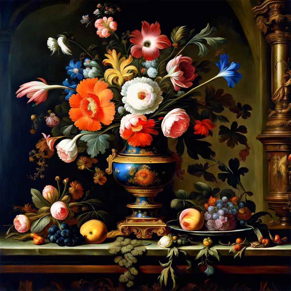 baroque flower arrangement 2 - AI Generated Artwork - NightCafe Creator
