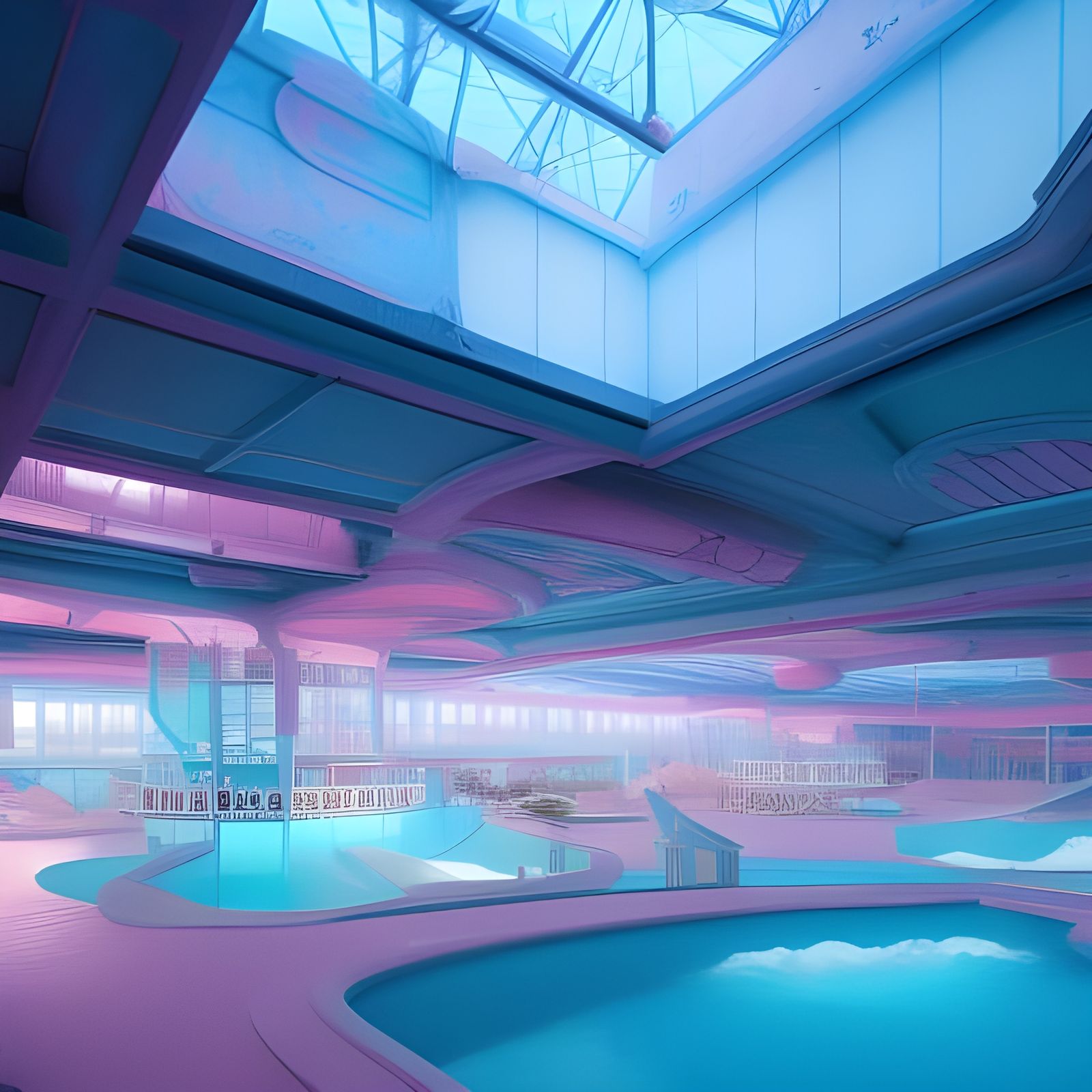 Liminal Water park - AI Generated Artwork - NightCafe Creator