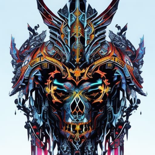 Celestial Cybernatic Aztec Nordic God of Skul - AI Generated Artwork ...