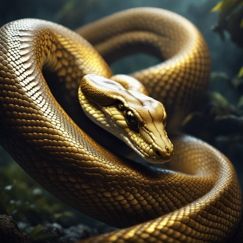 Golden Python - AI Generated Artwork - NightCafe Creator