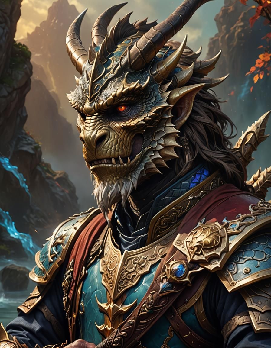 Portrait of a dragonborn - AI Generated Artwork - NightCafe Creator