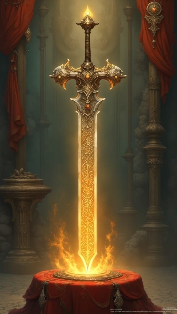 Cormyr's Solar Sword - Sword of Solar Majesty in Chiaroscuro