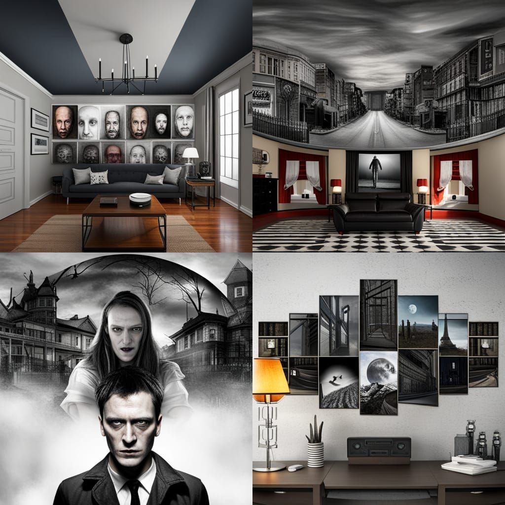 create a panorama collage with images from popular horror movies. - AI ...