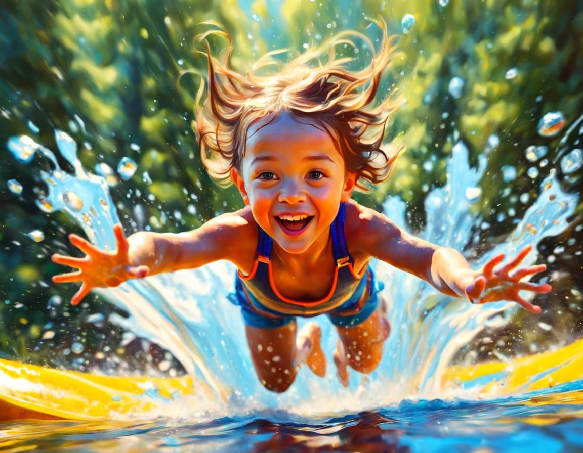 Nostalgic Slip ‘N Slide - AI Generated Artwork - NightCafe Creator