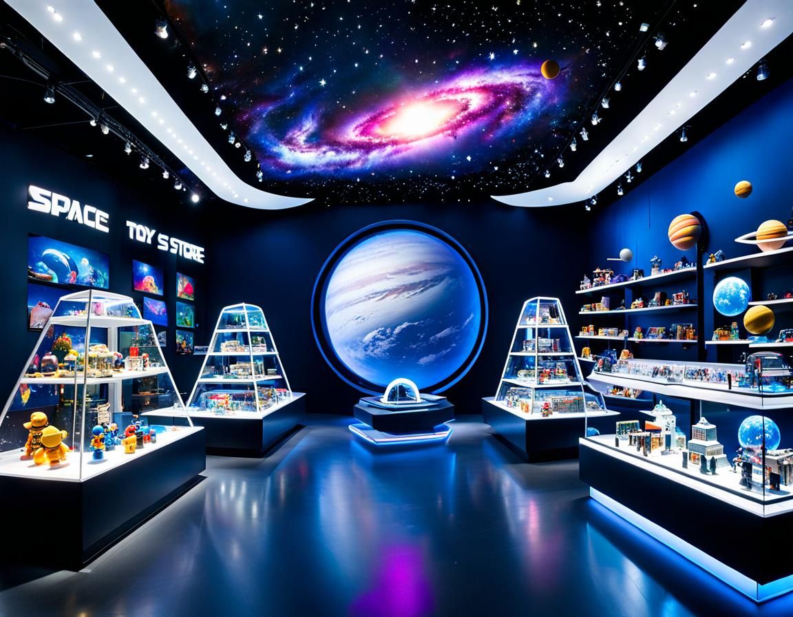 space toy store window displays - AI Generated Artwork - NightCafe Creator