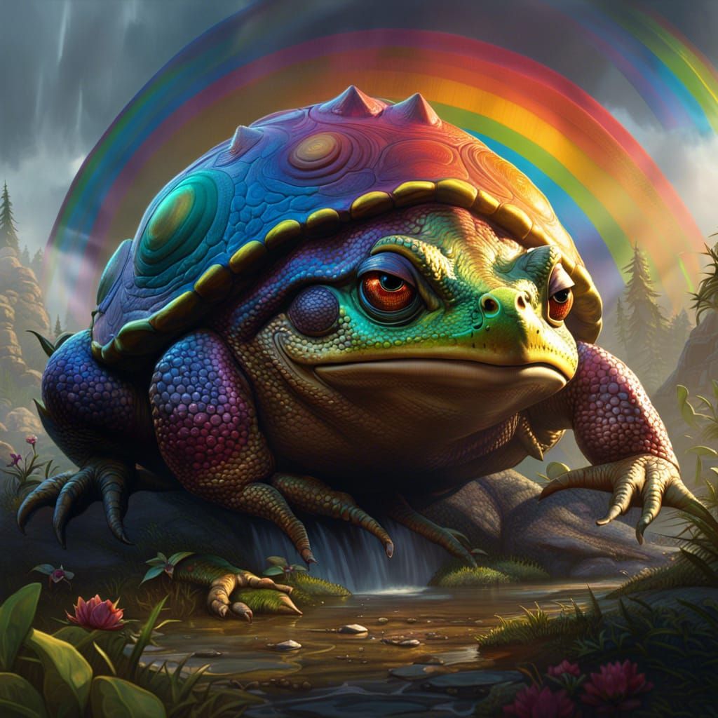 Rainbow Toad (better not tell Peach!) - AI Generated Artwork - NightCafe Creator
