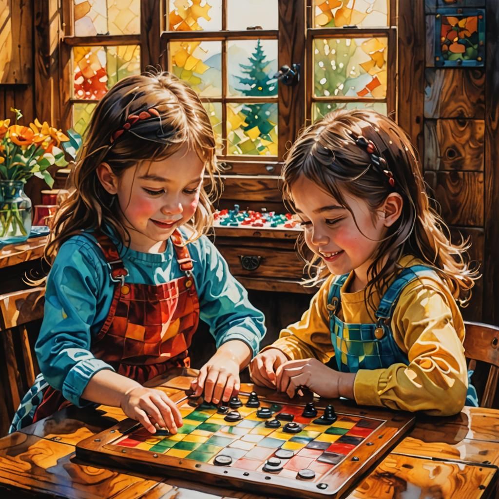 Playing checkers - AI Generated Artwork - NightCafe Creator