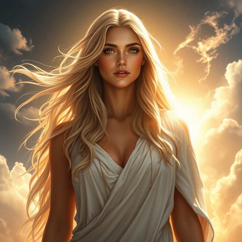 Radiant Goddess of Purity in Ethereal Glow - AI Art