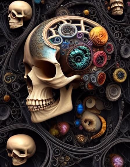 Textured Skull - AI Generated Artwork - NightCafe Creator