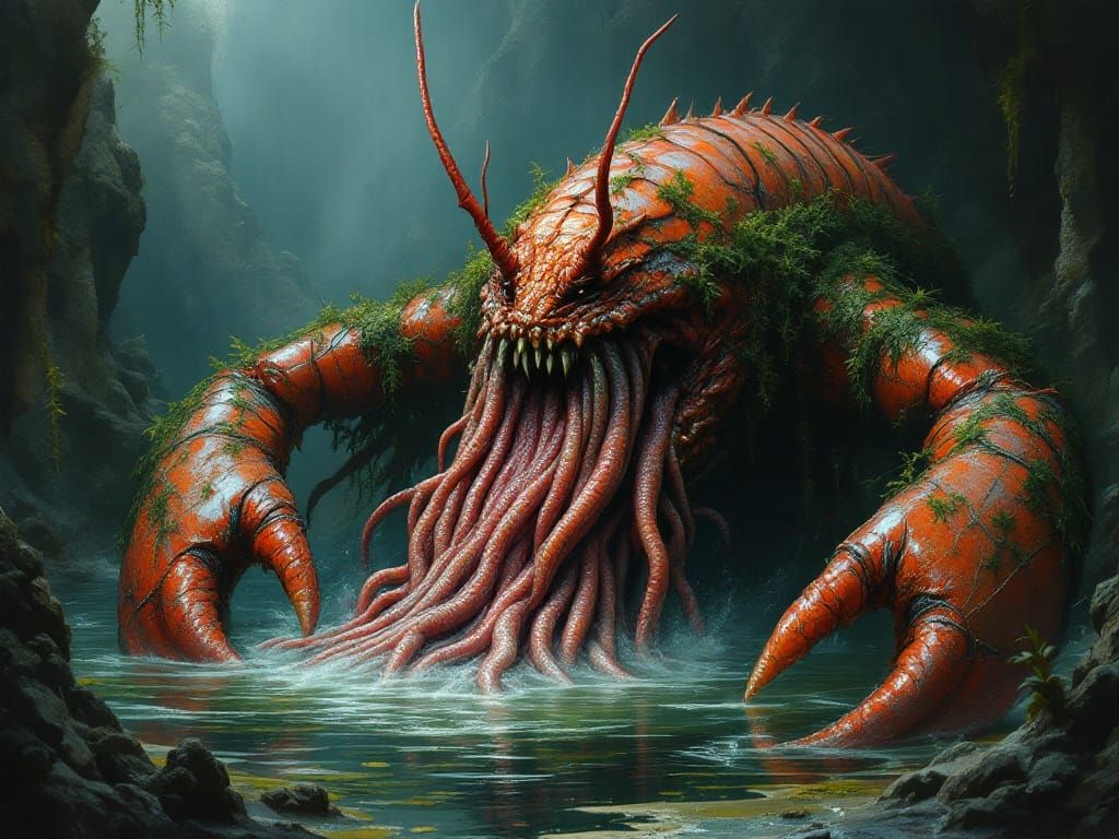 Chuul Rising from the Swamp - Eerie Lobster Monster Emerges ...