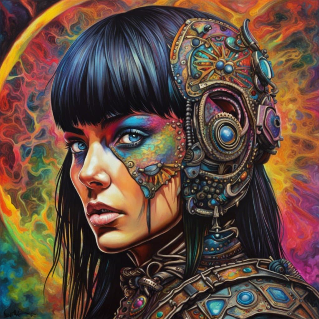 Xena triadic colors psychedelic art post-apocalyptic dystopian ...