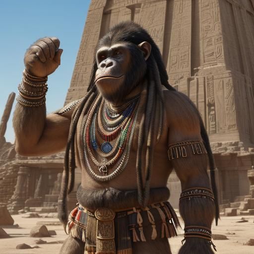 Great Ape tribal chief - AI Generated Artwork - NightCafe Creator