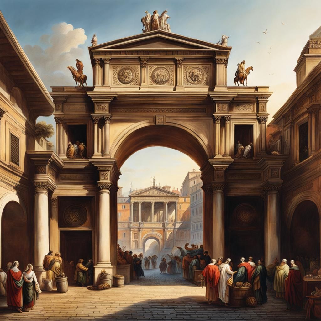 Grand entrance to a Roman market - AI Generated Artwork - NightCafe Creator