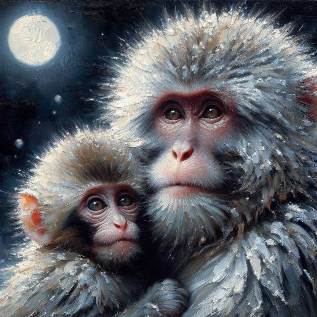 Snow Monkeys - AI Generated Artwork - NightCafe Creator