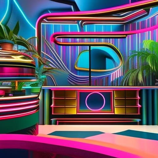 80s Home Interior Miami Vice Style - AI Generated Artwork - NightCafe ...