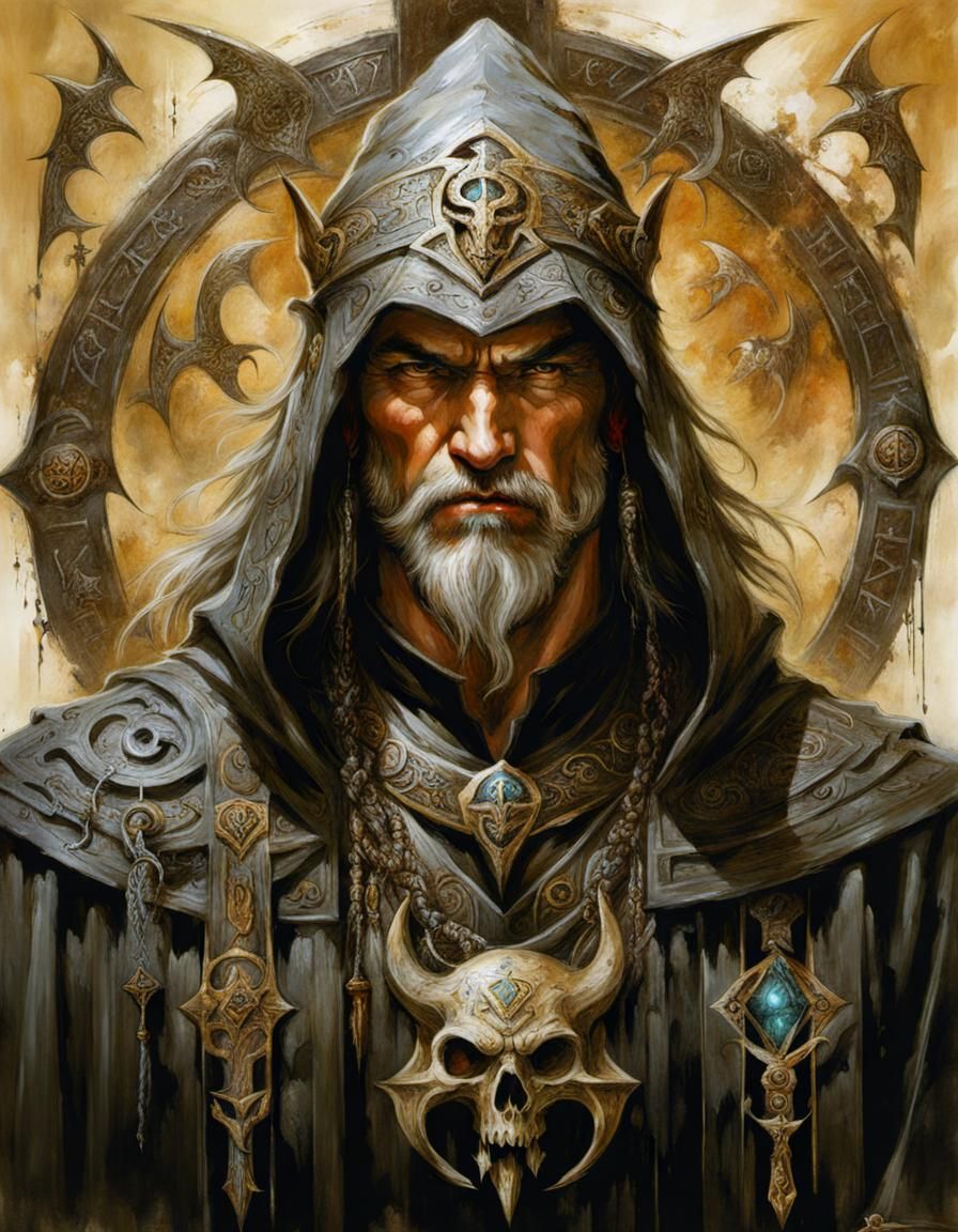 The wizard - Ancient Wizard Adorned with Deadly Hieroglyphs