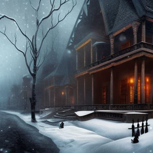 Horror Winter season - AI Generated Artwork - NightCafe Creator