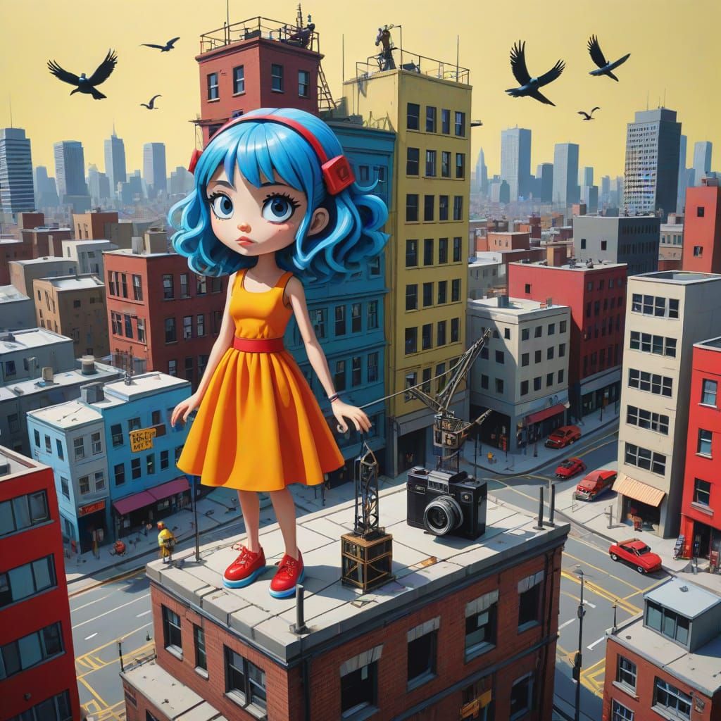 Vibrant Street Art Uprising in Infinite Cityscape - AI Art