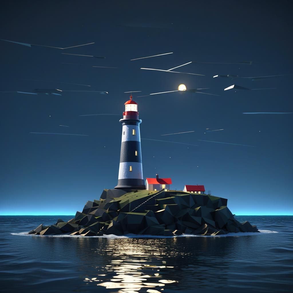 Lighthouse Version #5256 - AI Generated Artwork - NightCafe Creator