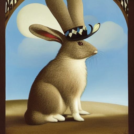 Surreal Vampire Warns Rabbits of Illness in Whimsi... - AI Art