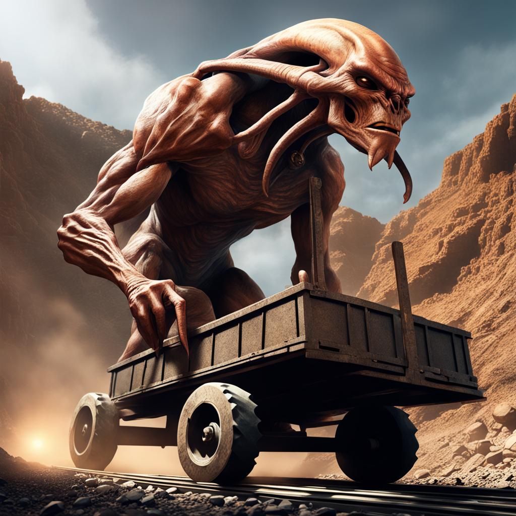Alien Coal Miner - AI Generated Artwork - NightCafe Creator