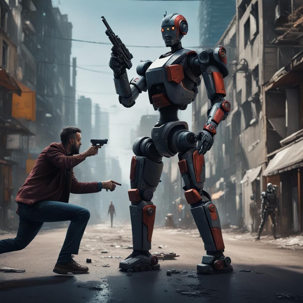 "I wouldn't to that if i were you, human criminal. I have a reflective ...