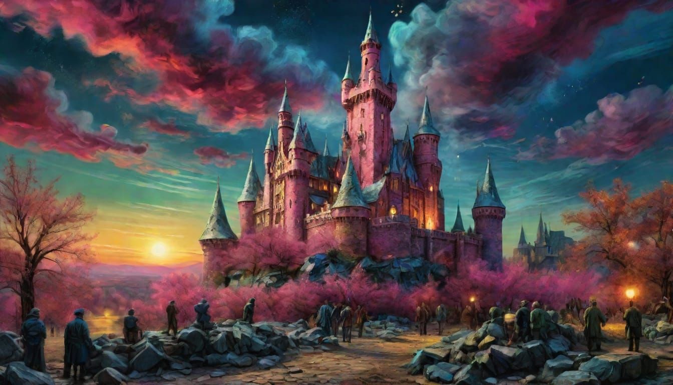 Zombies at the Castle - AI Generated Artwork - NightCafe Creator