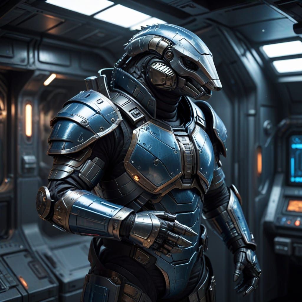 In this realistic sci-fi artwork, an Armadillo with perfectly crafted ...