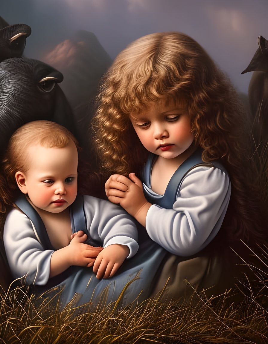 brother and sister I - AI Generated Artwork - NightCafe Creator