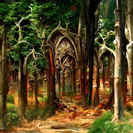 Gothic forest by Vincent Di Fate and Ferdinand Knab 8K 3D detailed ...