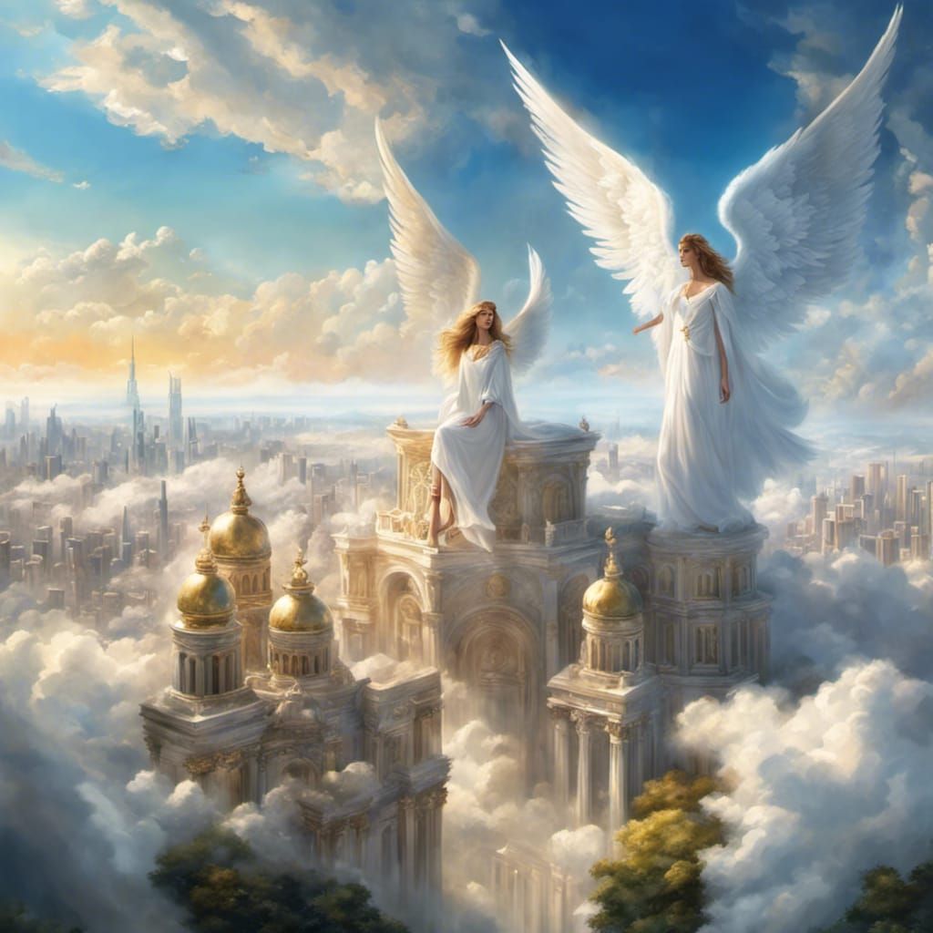 The angels wait to show you around heaven - AI Generated Artwork ...