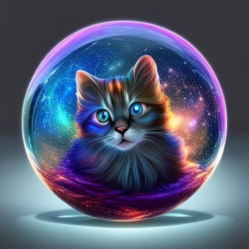 Cat in an Orb - AI Generated Artwork - NightCafe Creator
