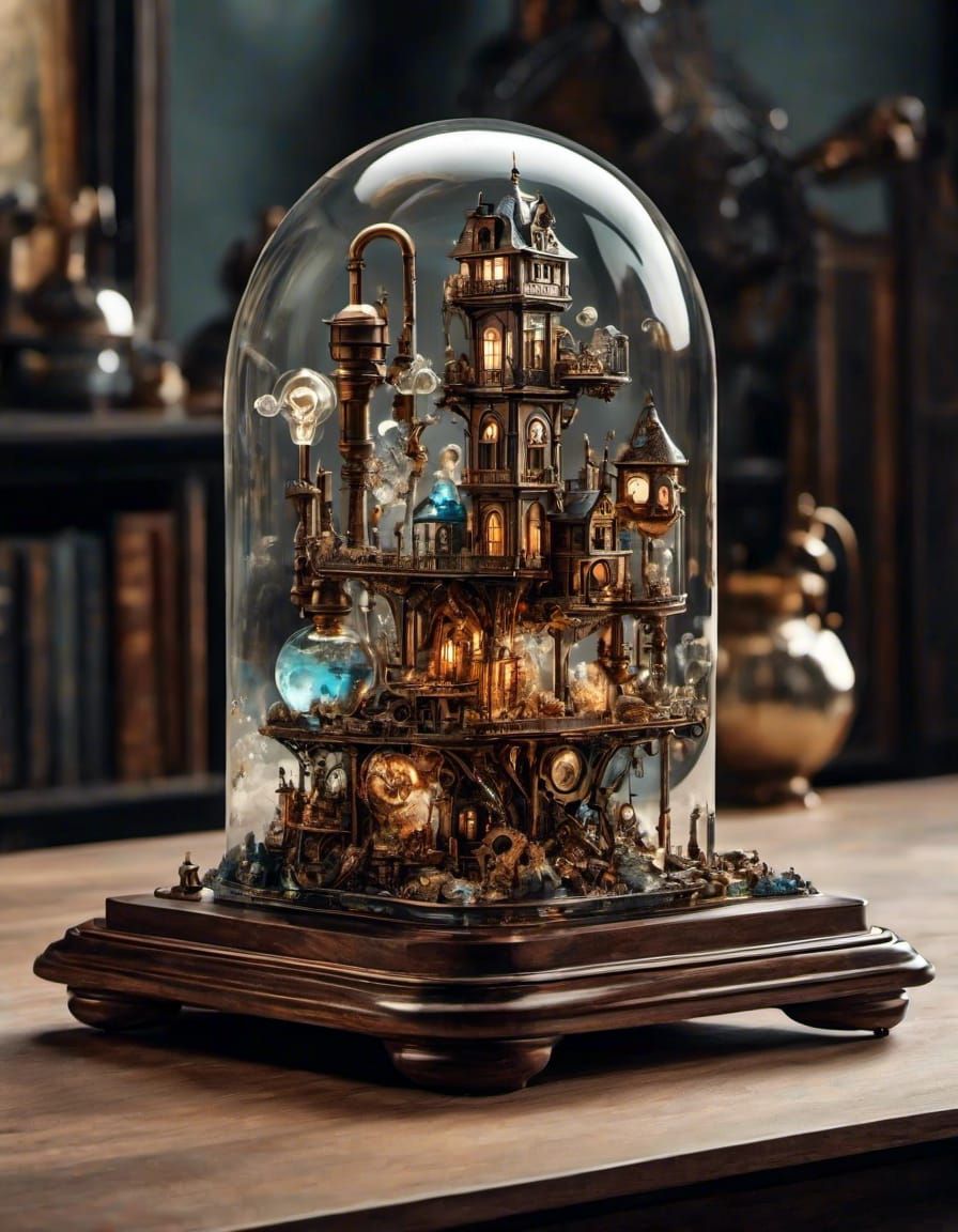 Steampunk Glass Crystal - AI Generated Artwork - NightCafe Creator