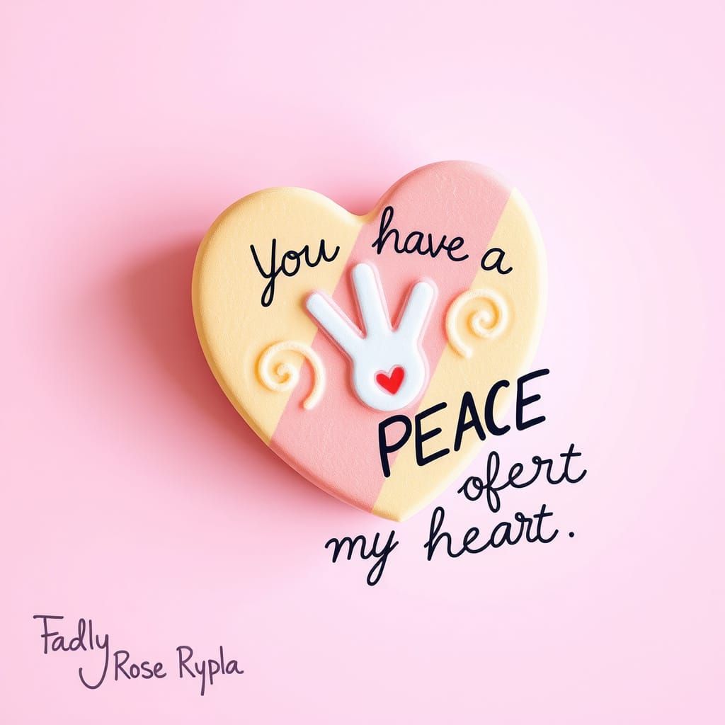 Three Fingered Peace - Pastel Peace Heart