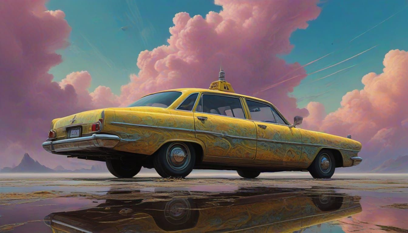 alien-taxi - Retro-Futuristic Alien Hails Ride in Dreamlike ...