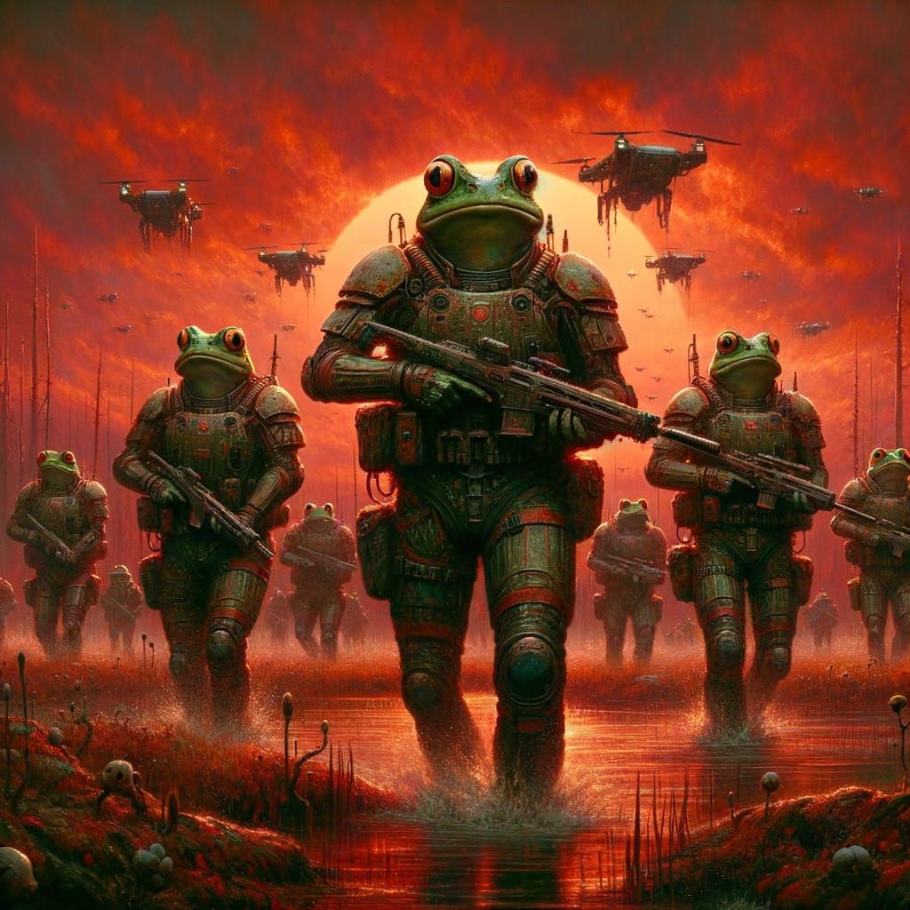 Plague of Frogs - Humanoid Frog Soldiers in High-Tech Power ...