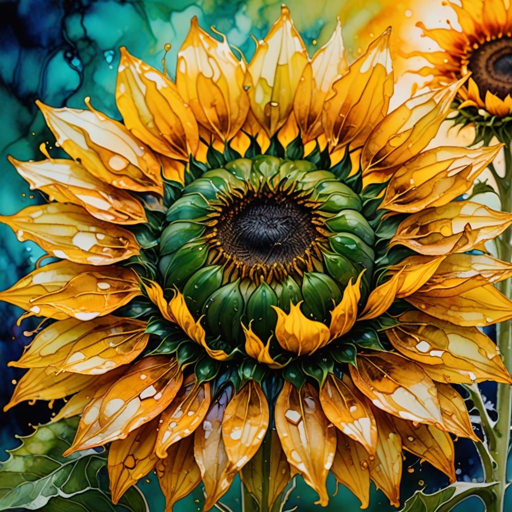 A vibrant colossal sunflower. - Colossal Sunflower in Expres...