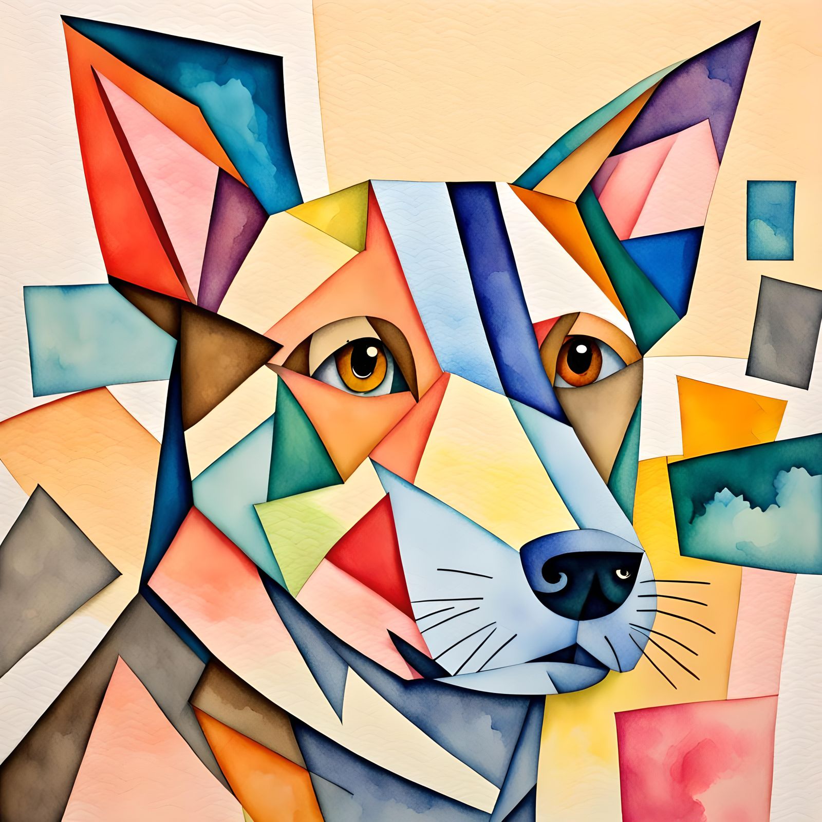 Cubism Dog - AI Generated Artwork - NightCafe Creator